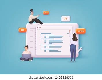 Website Programming Coding Web Development Coding Stock Vector Royalty Free 2433228531