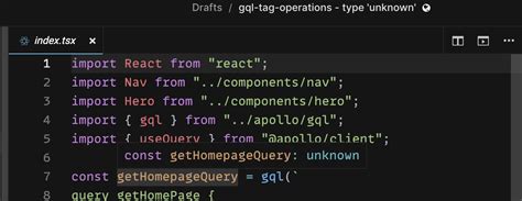Gql Tag Operations Type Unknown Is Not Assignable To Documentnode Typeddocumentnode