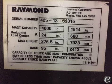 2013 Electric Raymond 425 C40qm Electric Stand Up End Control Docker