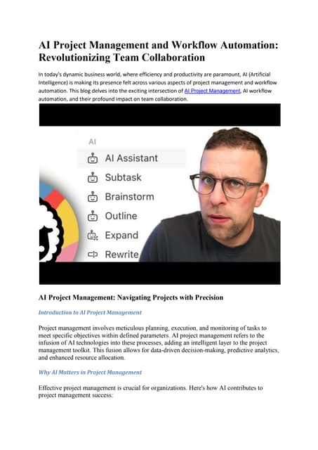 Generative Ai In Project Management Trends Ppt