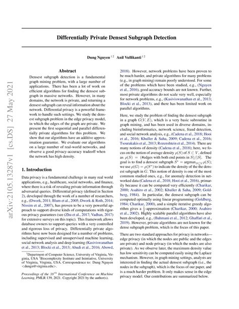 Differentially Private Densest Subgraph Detection Deepai