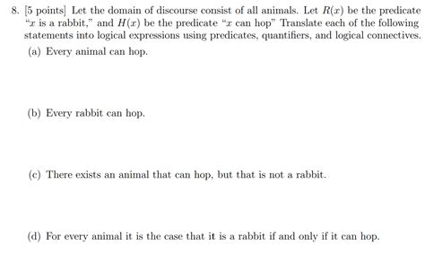 solved a 8 [5 points let the domain of discourse consist