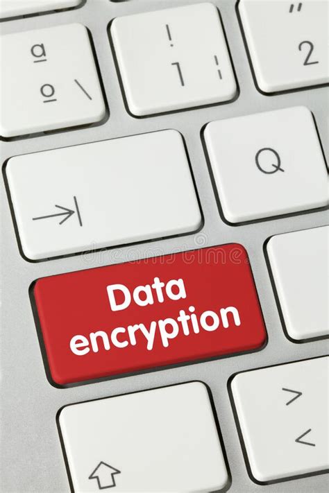 Data Encryption Inscription On Red Keyboard Key Stock Image Image