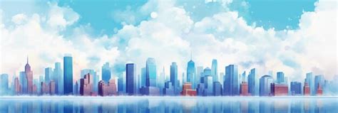 Premium Ai Image City Background Flat Design Horizontal Composition