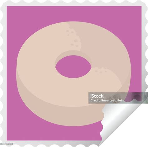 도넛 그래픽 벡터 일러스트 레이 션 스퀘어 스티커 스탬프 0명에 대한 스톡 벡터 아트 및 기타 이미지 0명 도넛 라벨 Istock