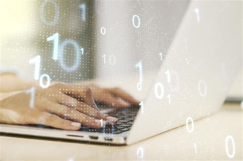 Premium Photo Creative Abstract Binary Code Sketch And Hands Typing