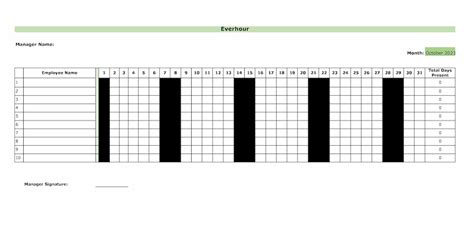 Monthly Attendance Sheet Template Excel