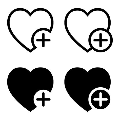 Heart Icon With Plus Sign For App Or Website 26755833 Vector Art At