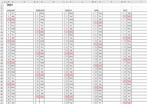 Excel Calender Template
