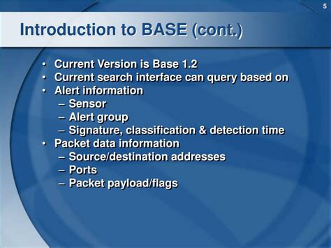 Ppt Intrusion Detection System Using Snort And Base Basic Analysis And