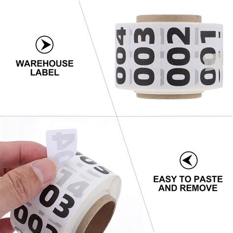 Adhesive Labels Consecutive Number Stickers Roll Black Number Inventory
