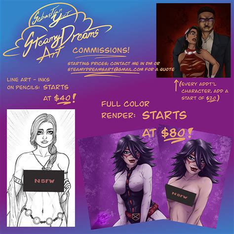 Commission Pricing By Steamydreamsart Hentai Foundry