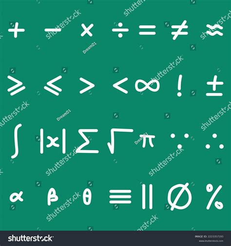 수학의 기본 기호 수학 기호 필기 스톡 벡터 로열티 프리 Shutterstock