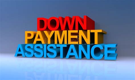 Down Payment Assistance On Blue Stock Illustration Illustration Of