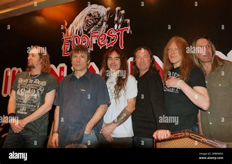 Iron Maiden Band Members Left To Right Guitarist Adrian Smith