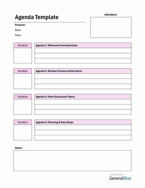 Free Pdf Agenda Templates
