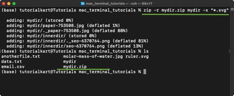 how to compress files to a zip archive in mac terminal
