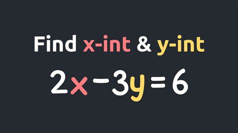 How To Find X Intercept And Y Intercept Of Linear Equations In Standard Form Youtube