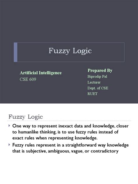 fuzzy logic prepared by artificial intelligence pdf fuzzy logic