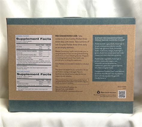 Natures Sunshine Candida Clear 14 Day Gandw Herbs