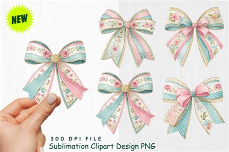 Easter Day Bows Clipart Png Design Graphic By Regulrcrative · Creative Fabrica