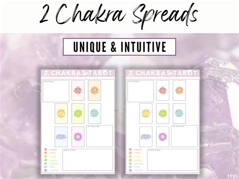Buy 7 Chakras Tarot Journal Printable Tarot Spreads Chakra Online In