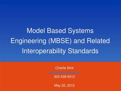 Ppt Model Based Systems Engineering Mbse And Related