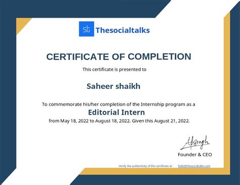 Thanks To The Social Talks For This Internship Opportunity This… Saheer Shaikh