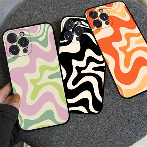 Liquid Swirl Abstract Pattern In Beige Sage Green Phone Case For Iphone