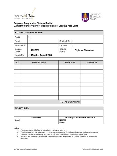 Proposed Showcase Program Form Pdf