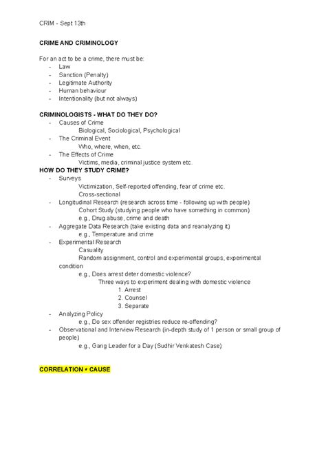 crim lecture 2 notes from class crim sept 13th crime and