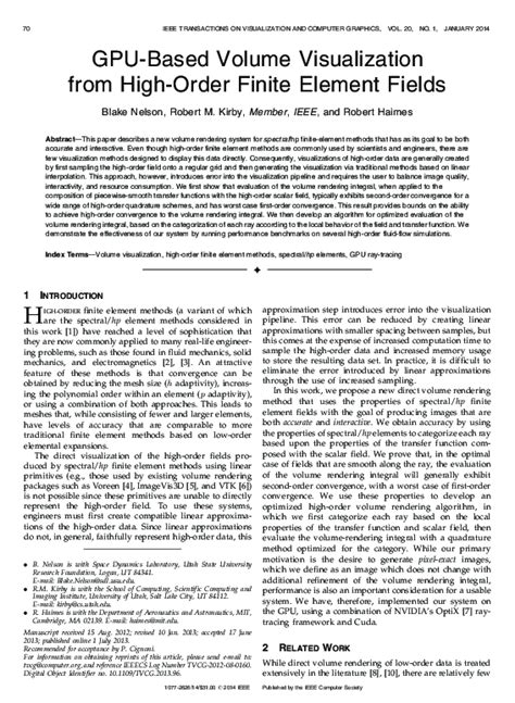 Pdf Gpu Based Volume Visualization From High Order Finite Element Fields