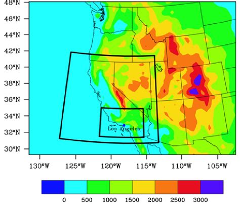 Three Nested Model Domains And Topography M Download Scientific
