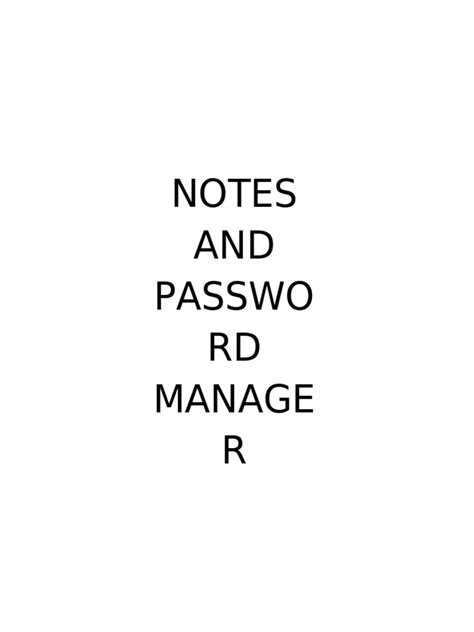 Notes And Password Manager Pdf Security Computer Security