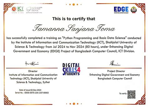 Tamanna Sanjana On Linkedin Pythonprogramming Datascience Achievement Learningjourney