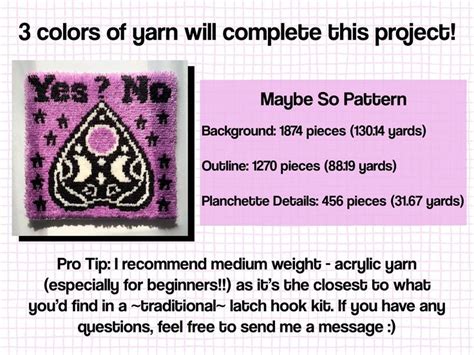 Digital Download 60x60 Maybe So Ouija Planchette Latch Hook Pattern