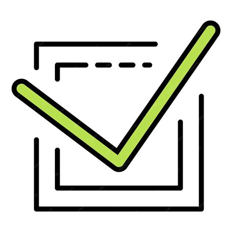 Premium Vector Check Mark Vote Icon Outline Check Mark Vote Vector Icon Color Flat Isolated