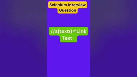 Selenium Interview Question What Is The Syntax For Linktext Xpath