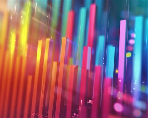 Dynamic Bar Graph Showing Business Success With Blurred Motion And