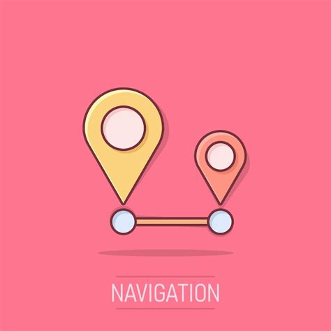 Premium Vector Distance Pin Icon In Comic Style Gps Navigation Vector