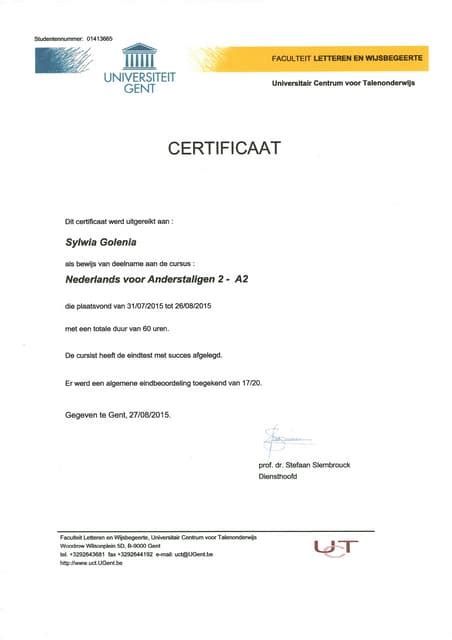 Certificate Dutch Pdf