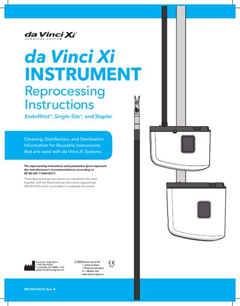 Da Vinci Xi Endowrist Single Site And Stapler Reprocessing Instructions Pdf Download