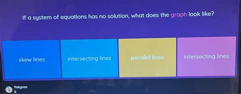 Solved If A System Of Equations Has No Solution What Does The Graph Look Like Skew Lines