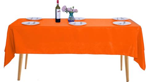 Ascoza 2pack 60x120 Inch Orange Rectangular Tablecloth 6