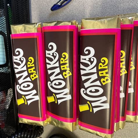 Wonka Chocolate Bar Label Digital Pdf For Hersheys 155oz Diy Wrapper