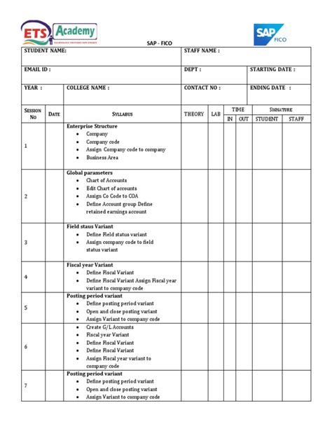 Sap Fico Syllabus Pdf Invoice Payments