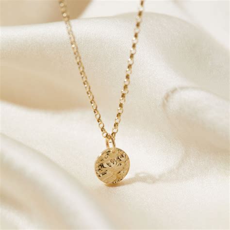 9ct Gold Tree Bark Texture Pendant Hannah Weston