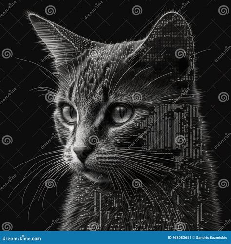 A Cat Ascii Art Generative Ai Stock Illustration Illustration Of Sketch Black 268083651