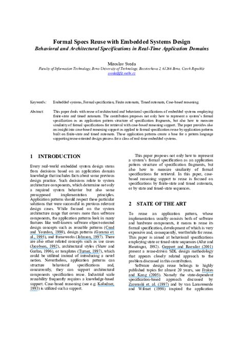 Pdf Formal Specs Reuse With Embedded Systems Design Behavioral And Architectural