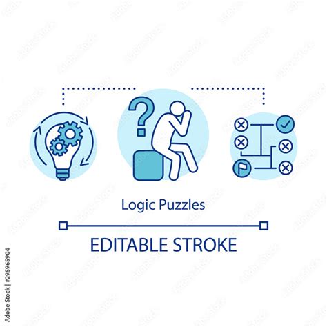 Logic Puzzles Concept Icon Strategy Thinking Game Idea Thin Line Illustration Logical Problem